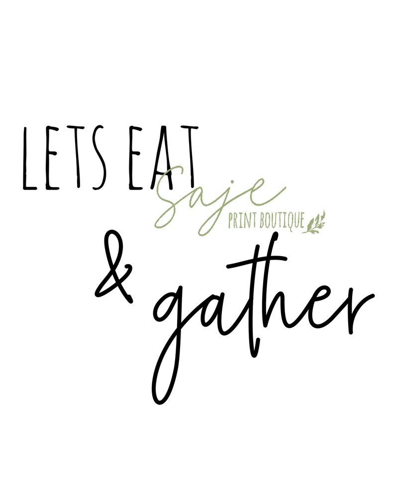 Digital dining room sign large table quote printable | Etsy