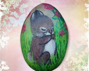 Painted Rabbit Rocks - Etsy