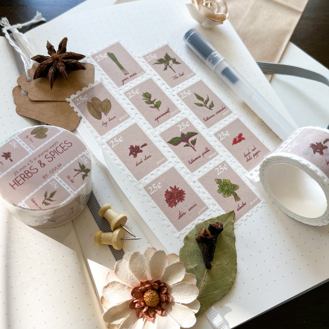 Herbs & Spices - A Cooking-themed Decorative Stamp Washi - Etsy UK
