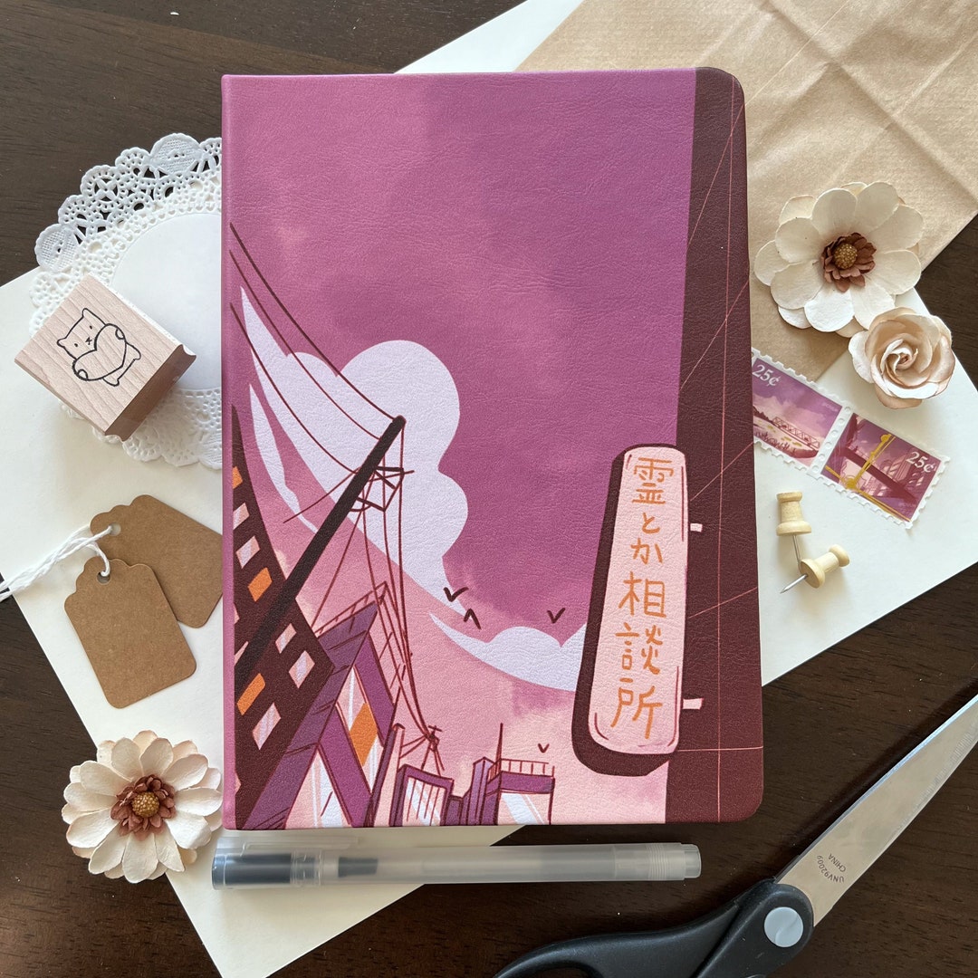Supernatural City Pop Inspired PU Leather A5 Journal, Notebook, Dotted ...