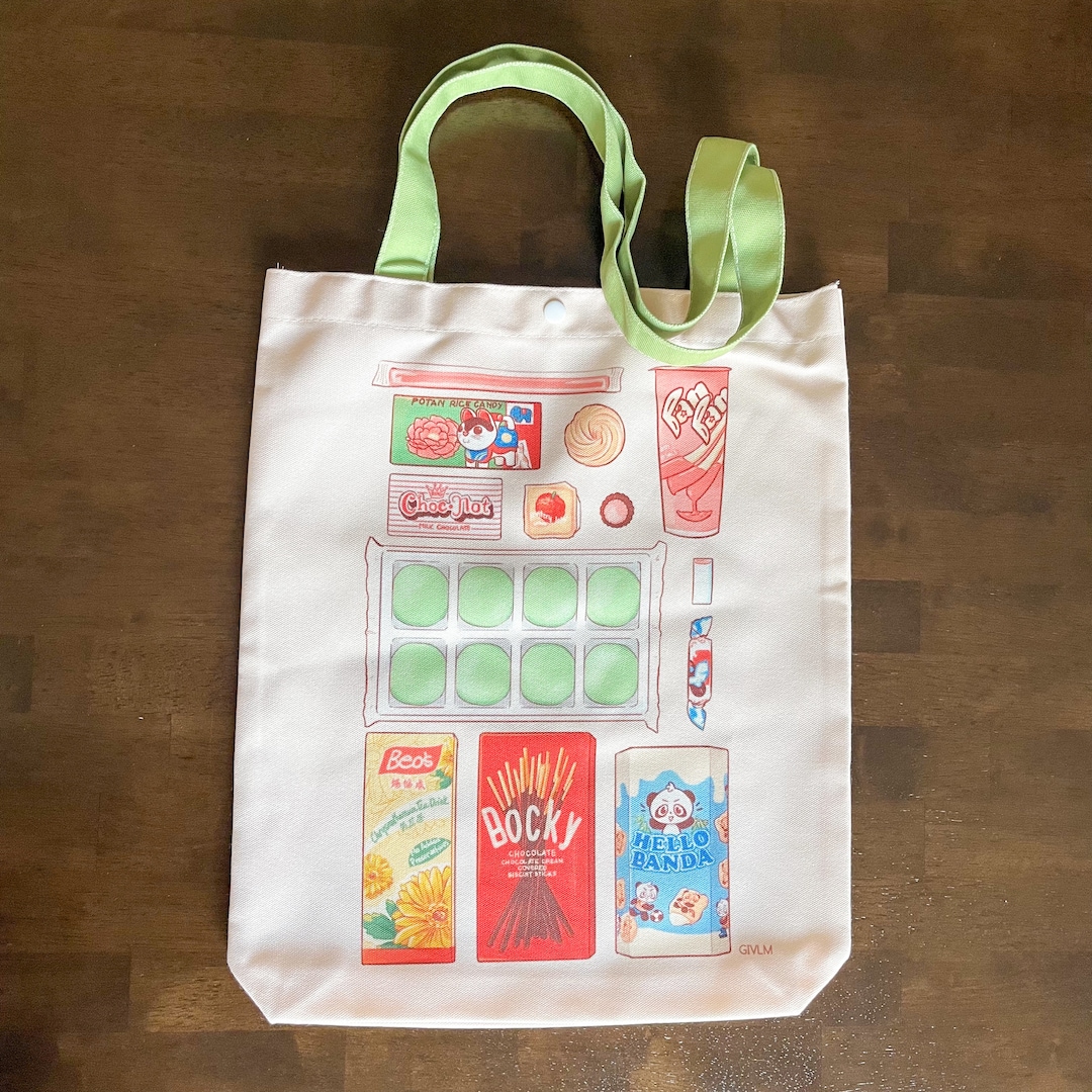 Childhood Sweet & Savory Asian Snacks Heavyweight Blended Canvas Tote ...