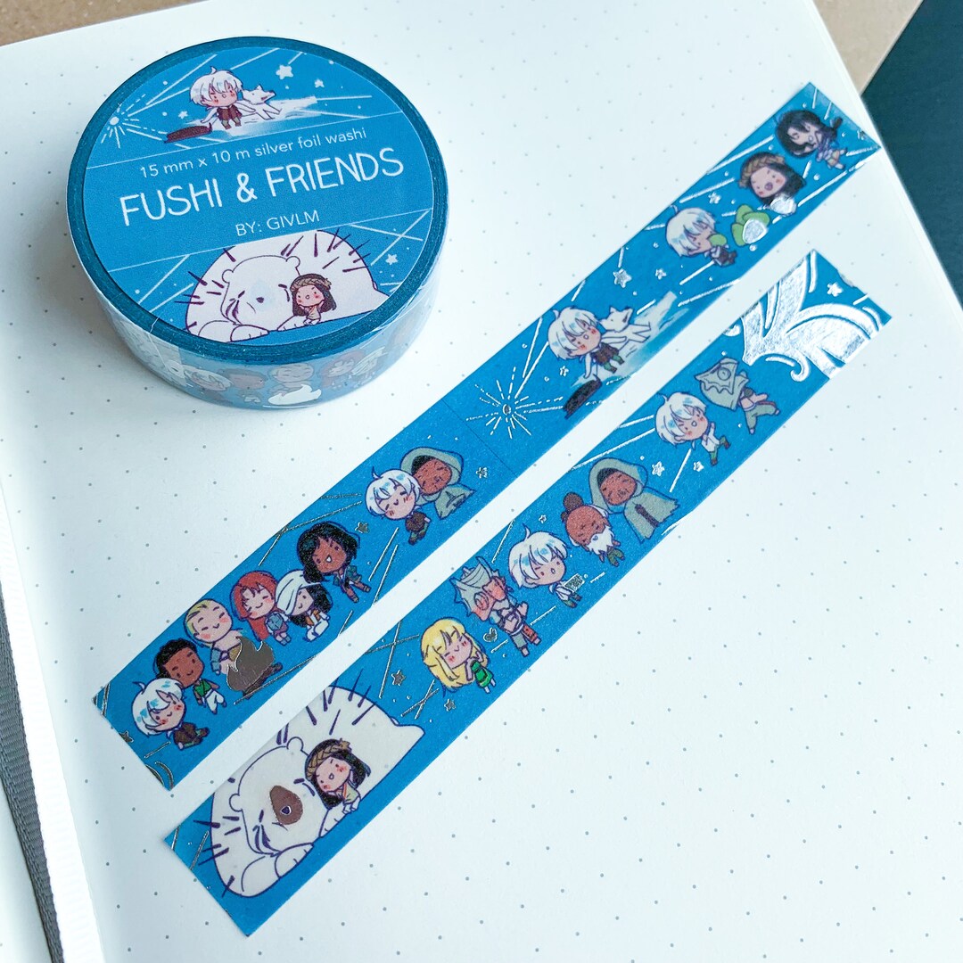 Fushi & Friends | Silver Foil Finish 15 Mm Washi Tape - Etsy
