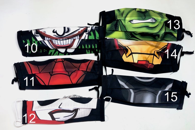 Masks, Character Face Masks / Adult and Youth Sizes / Washable and ...
