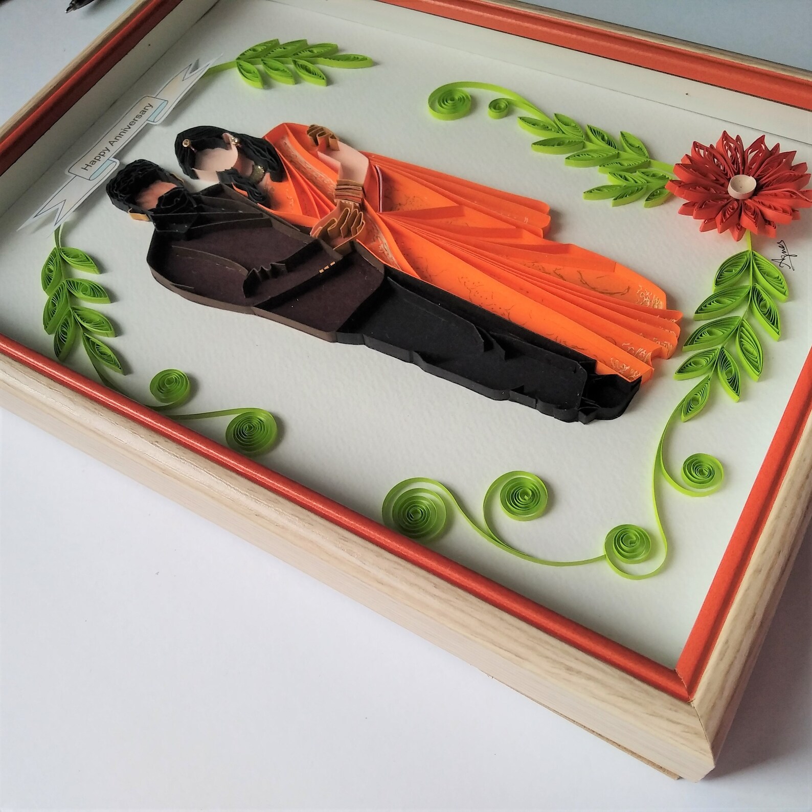 Personalised Couple Portrait With Paper Quilling- Customised Gift for ...