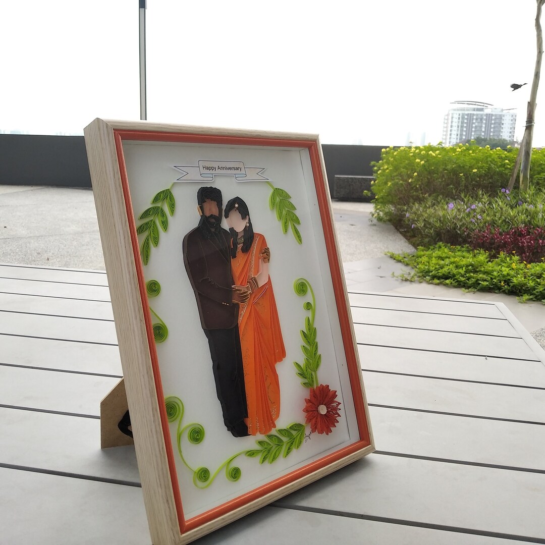 Personalised Couple Portrait With Paper Quilling Customised - Etsy
