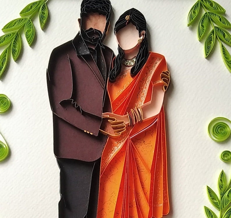 Personalised Couple Portrait With Paper Quilling- Customised Gift for ...