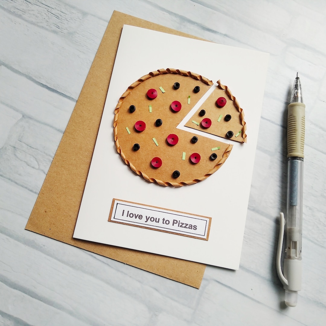 3D Pizza Greeting Card for All Occasions Made With Paper Art - Etsy