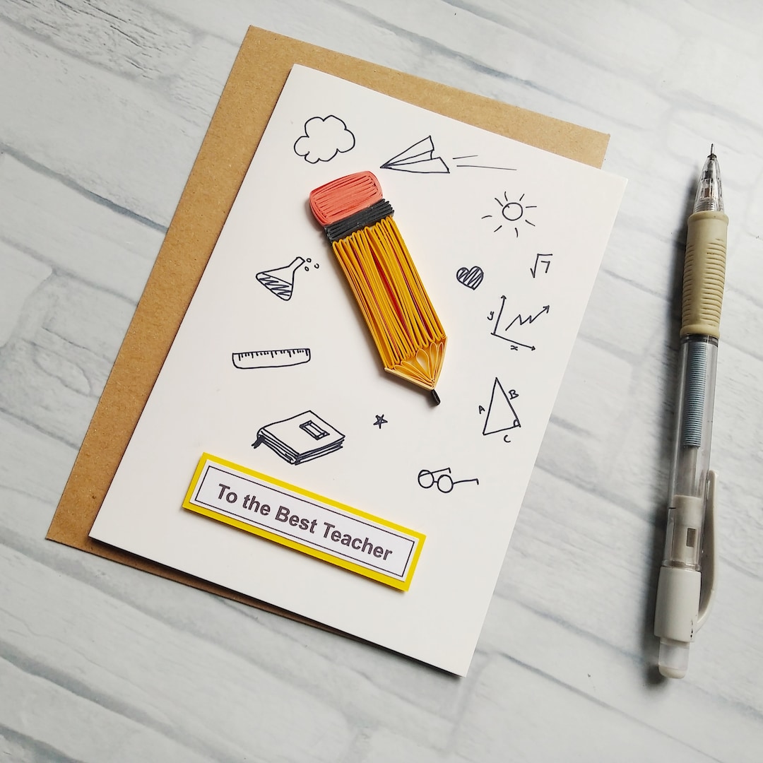 Pencil Greeting Card for All Occasions Made With Paper Art - Etsy