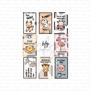 24 Printable Lunchbox Notes (animal Puns), Children Meals, for Mothers ...