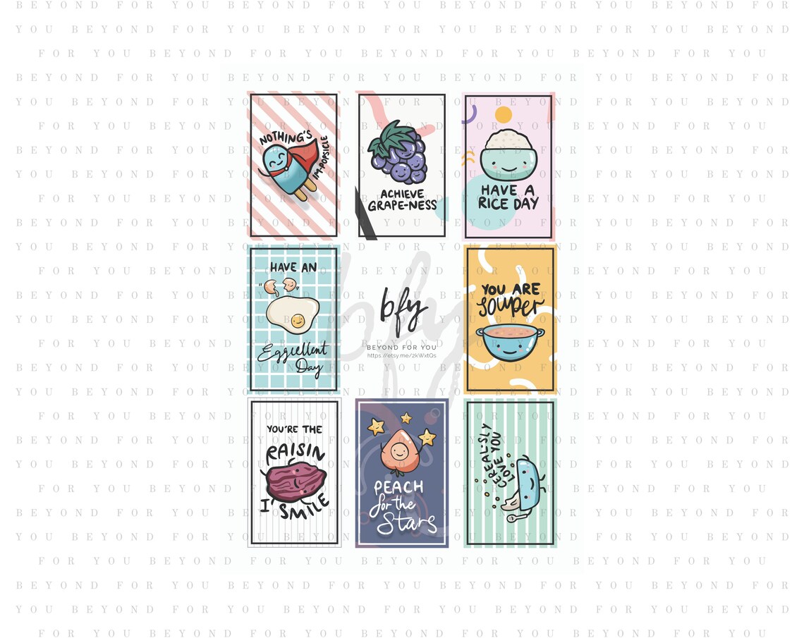 24 Printable Lunchbox Notes (food Puns), Children Meals, for Mothers ...