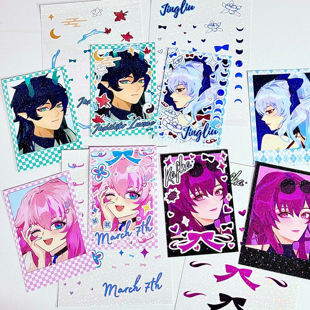 Honkai Star Rail Glitter Photocard & Sticker Set - Etsy