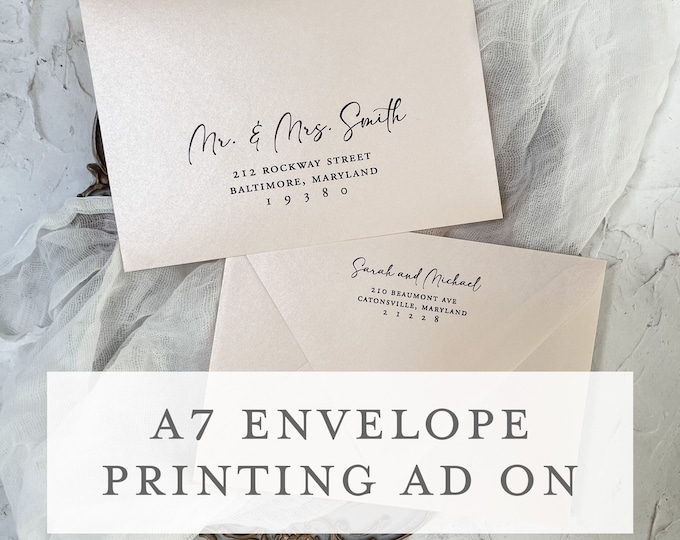 Guest Address and Return Address Envelope Printing, Style 3 - Add On ...