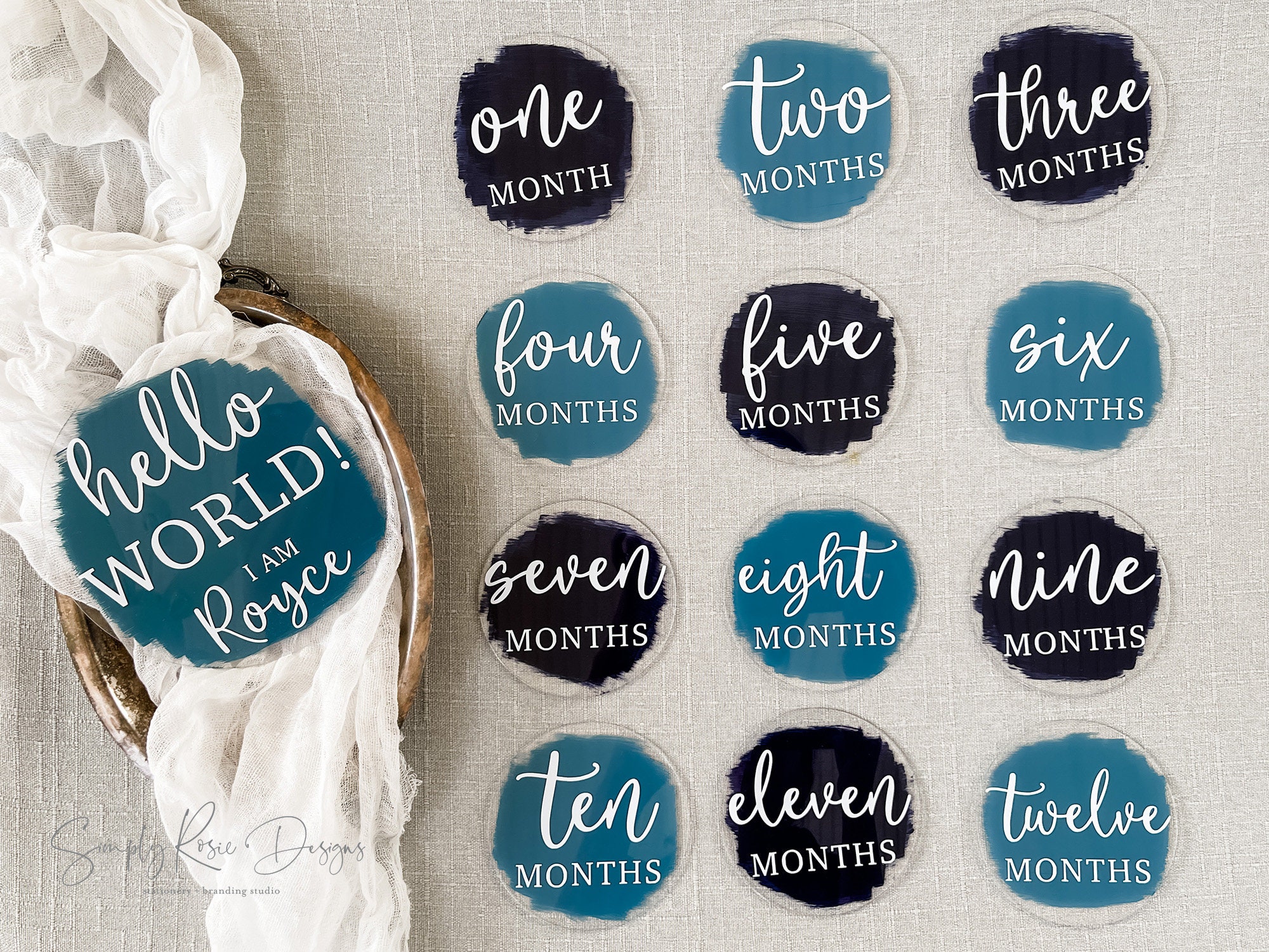 Acrylic Baby Monthly Milestone Set Baby Monthly Milestone - Etsy