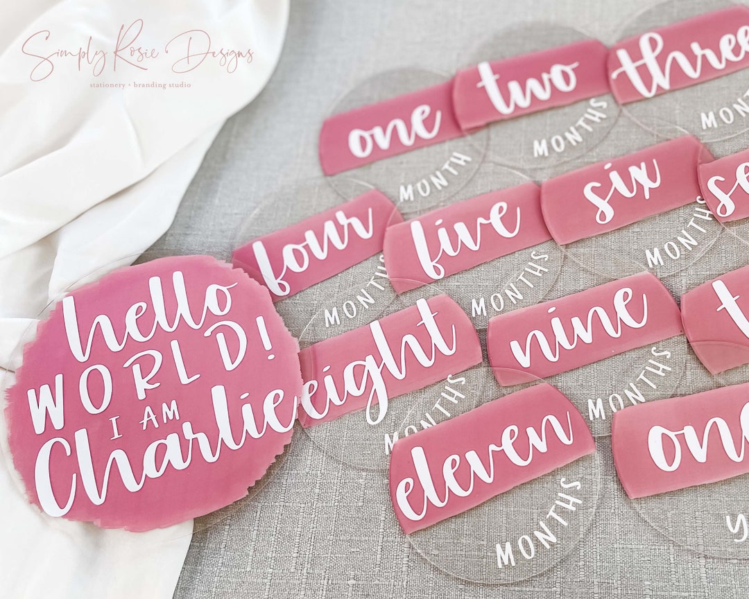 Acrylic Baby Monthly Milestone Discs, Baby Monthly Milestone Markers ...