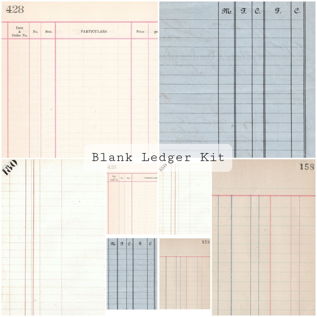 Blank Ledger Kit | Pages and Cards | Junk Journal Printable - Etsy