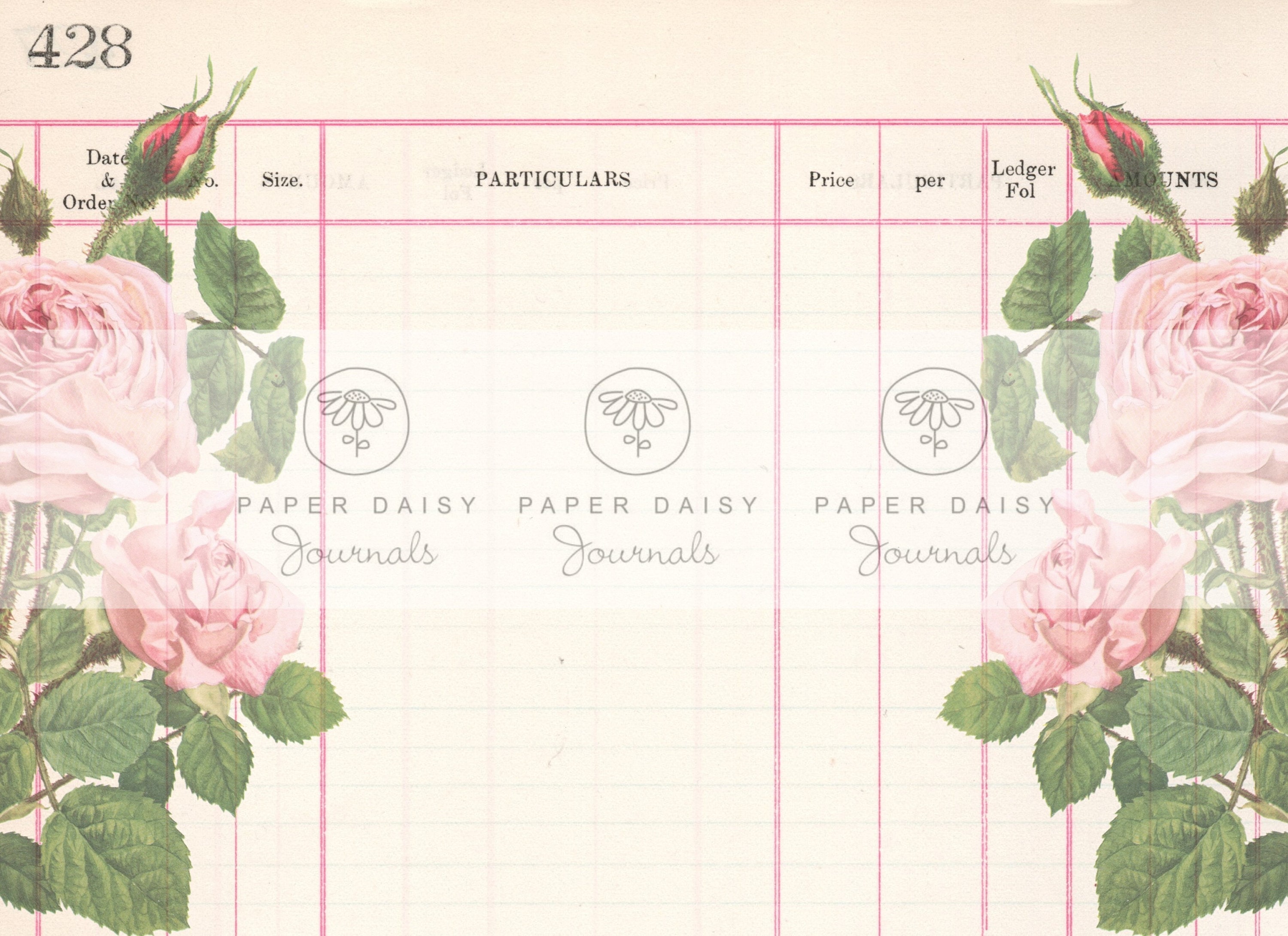 Rose Ledger Kit | Pages and Tags | Junk Journal Printable - Etsy