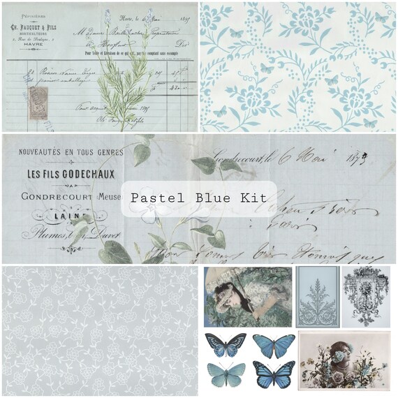 Pastel Blue Kit Junk Journal Printable | Etsy UK