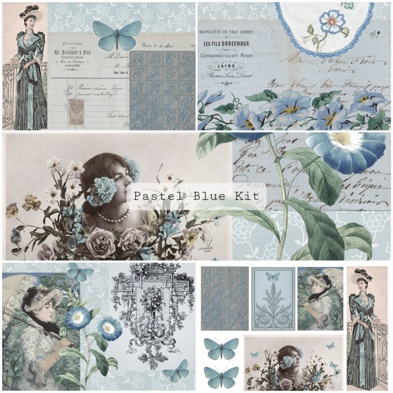 Pastel Blue Kit Junk Journal Printable - Etsy