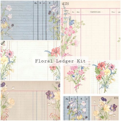 Rose Ledger Kit Pages and Tags Junk Journal Printable - Etsy