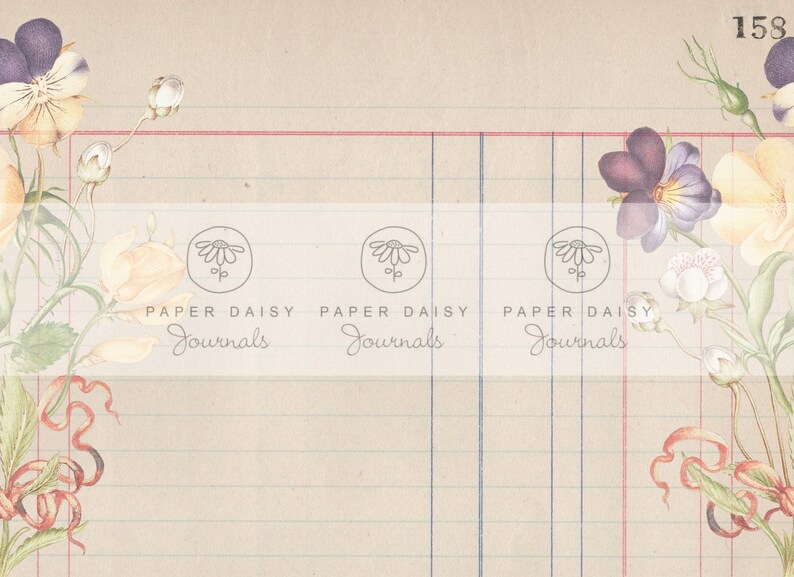 Floral Ledger Kit | Pages and Cards | Junk Journal Printable - Etsy