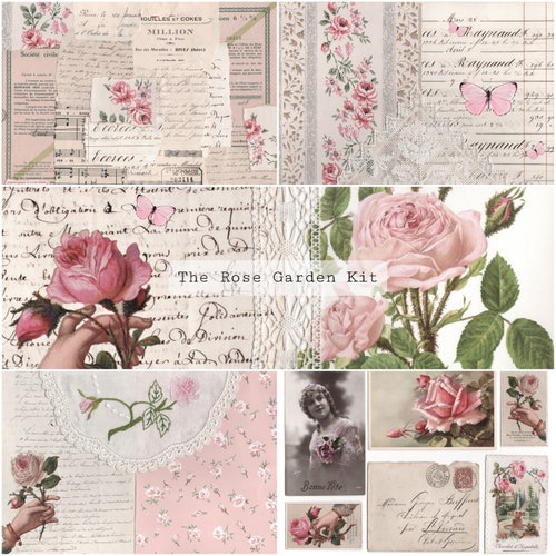 Rose Ledger Kit Pages and Tags Junk Journal Printable - Etsy