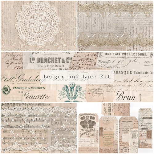 Rose Ledger Kit Pages and Tags Junk Journal Printable - Etsy