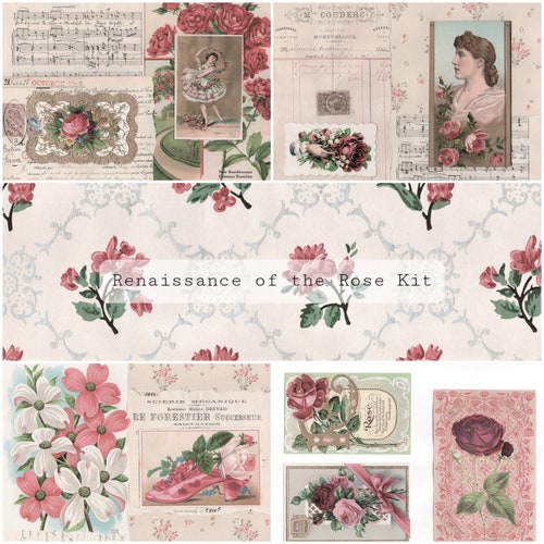 Rose Ledger Kit Pages and Tags Junk Journal Printable - Etsy