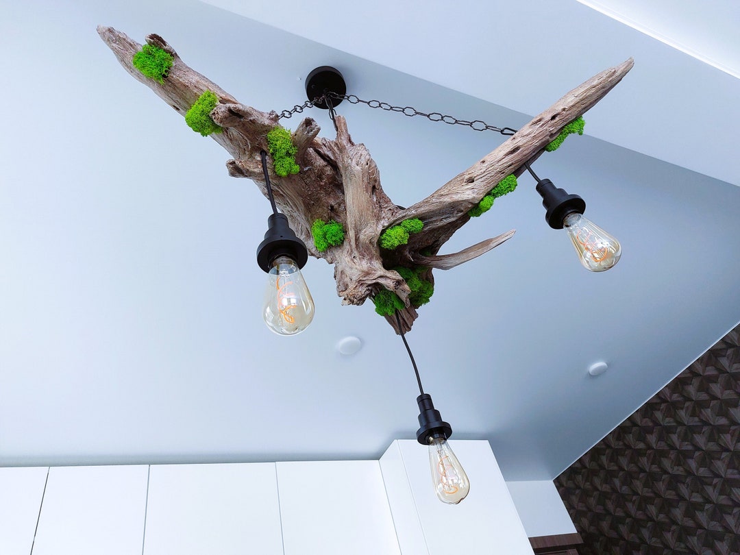 Wooden Ceiling Light / One-of-a-kind Light Fixture / Unique Handmade ...