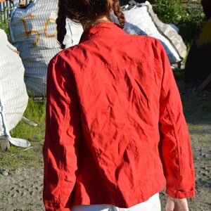 Red Cotton Zipper Summer Jacket - Etsy
