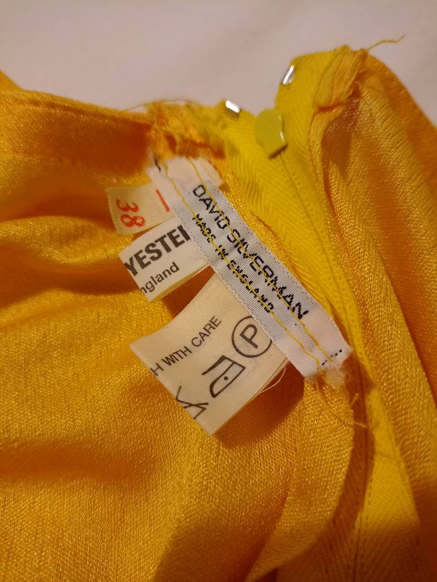 Designer David Silverman English Bright Yellow Summer Dress - Etsy