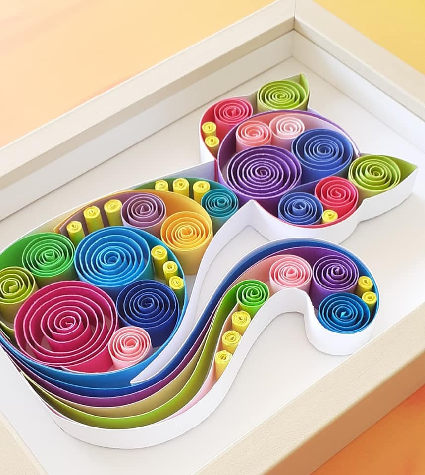Cat Lover's Quilling Wall Art Paper Art Quilled Colored - Etsy