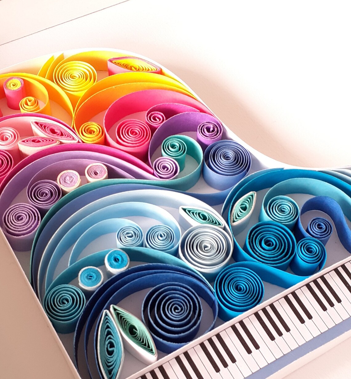 Piano Gift Piano Music Art Paper Quilling Art Colored - Etsy
