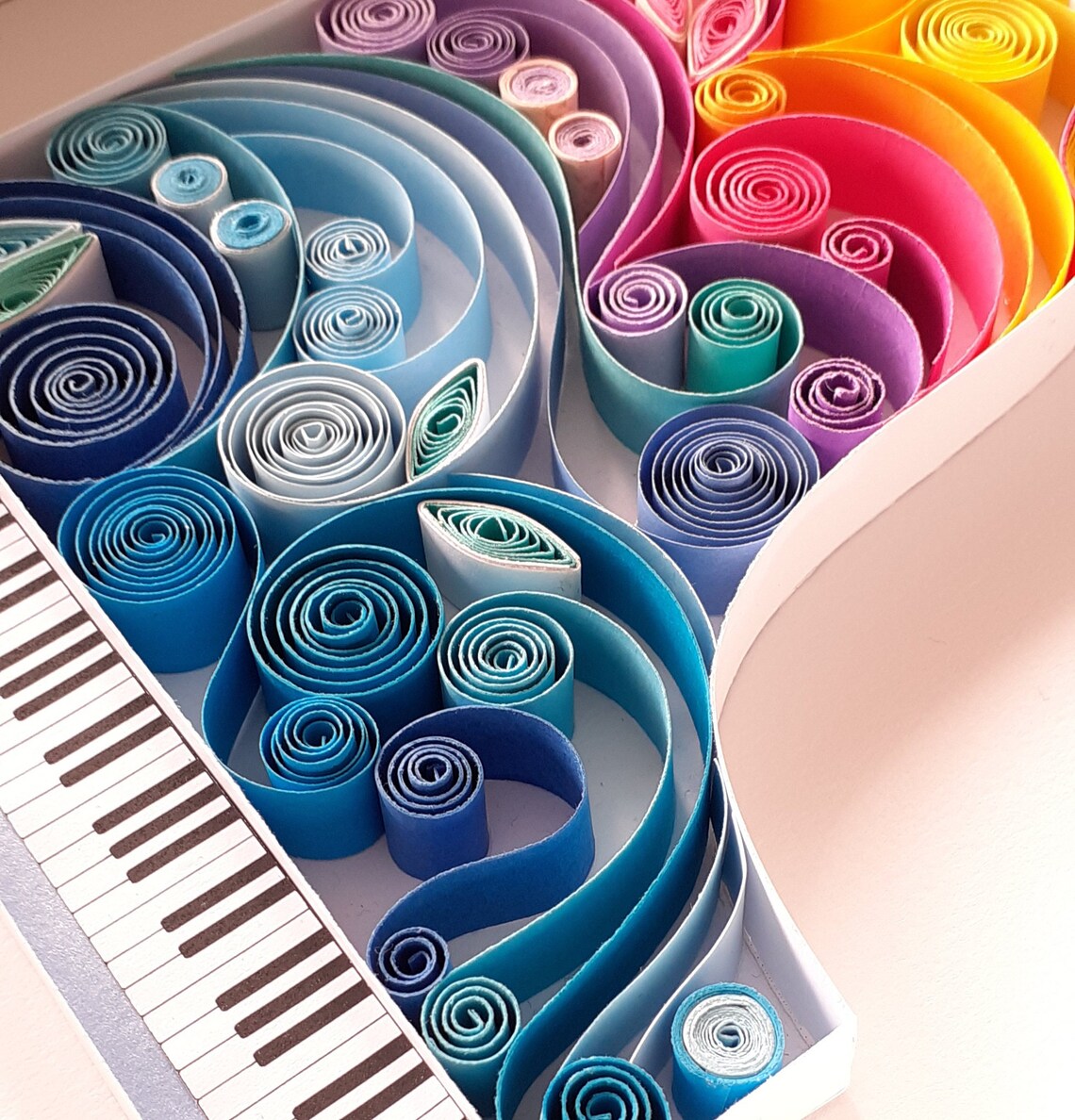 Piano Gift Piano Music Art Paper Quilling Art Colored - Etsy