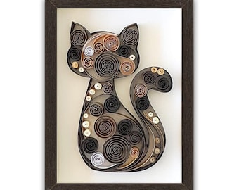 Paper Quilling Cat - Etsy