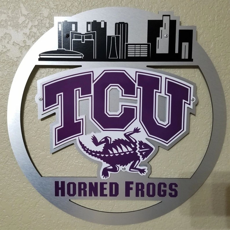 TCU Round Wall art | Etsy
