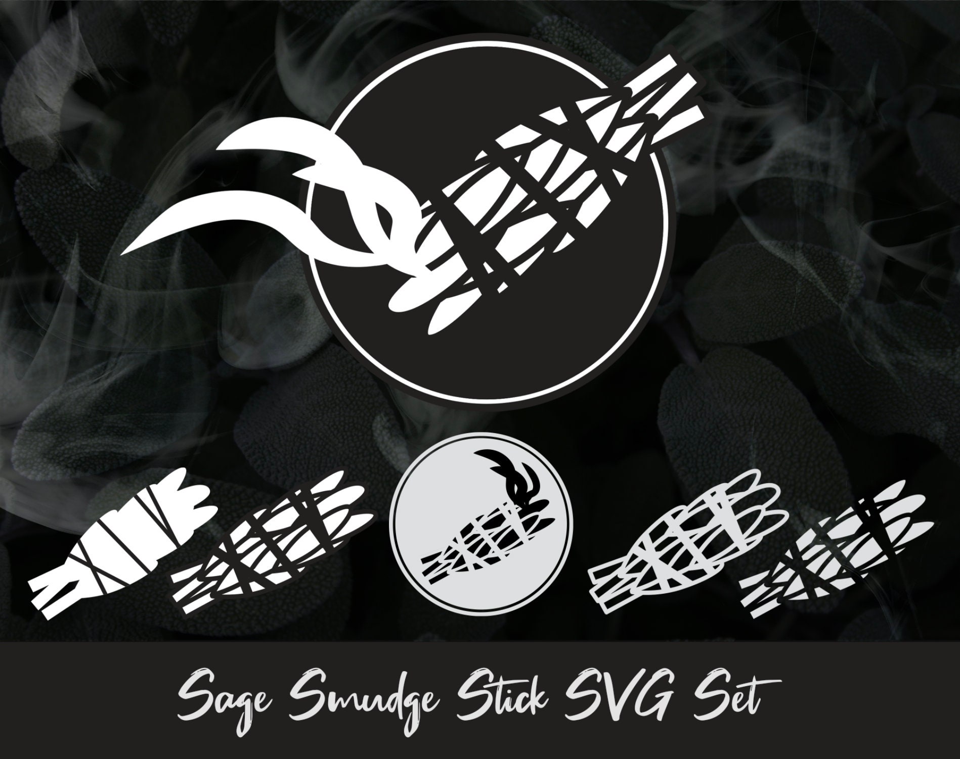 Sage Smudge Stick SVG Set of 10 | Magical Vector Set | Smudge Stick Cut ...