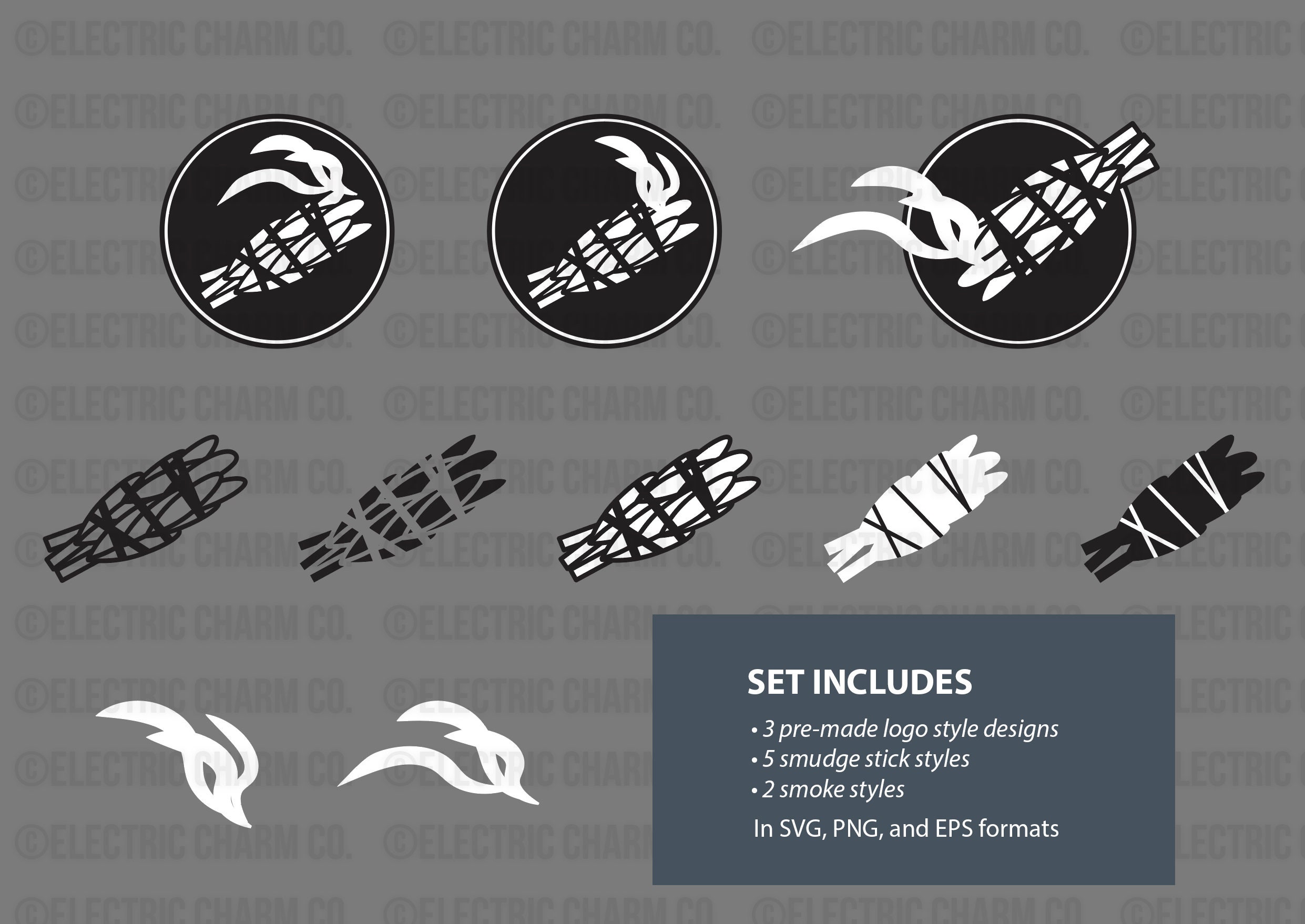 Sage Smudge Stick SVG Set of 10 | Magical Vector Set | Smudge Stick Cut ...