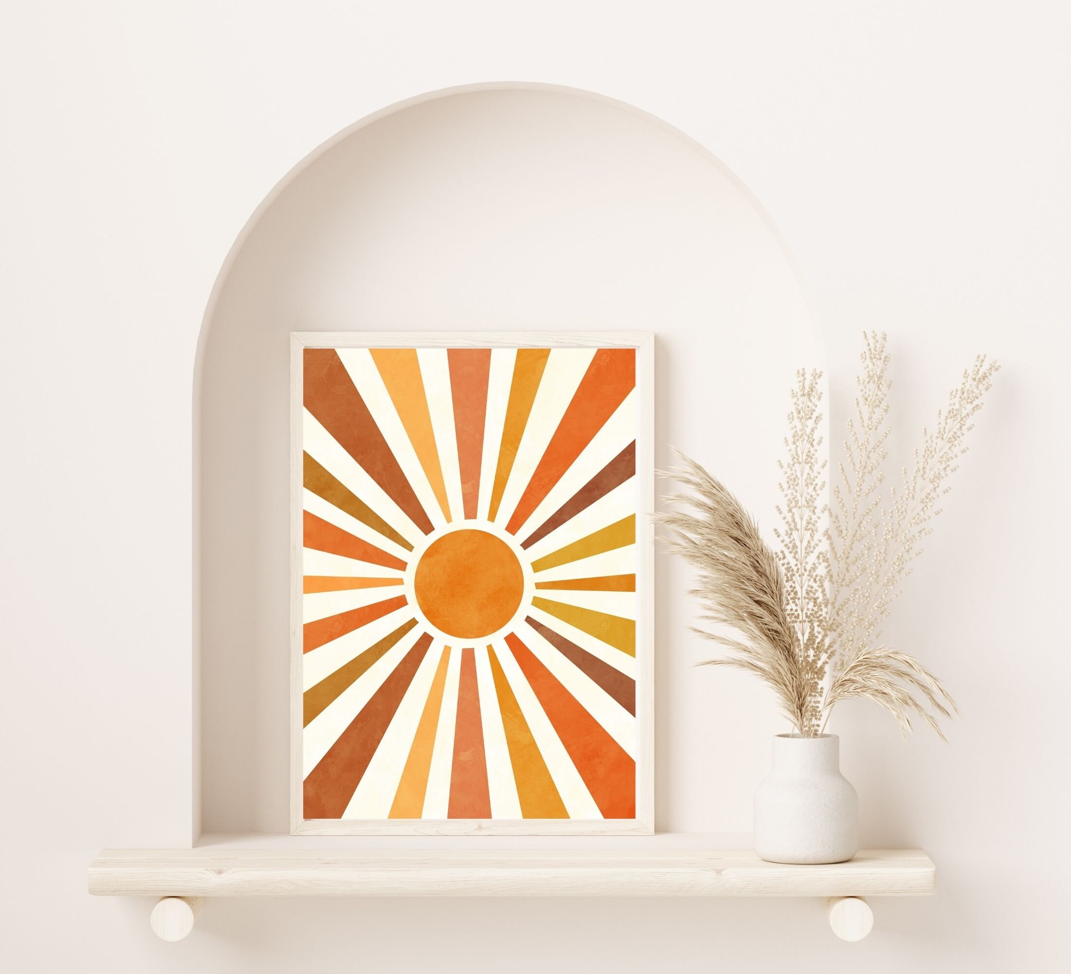 Sun Rays Art Print Boho Sun Wall Art Bursting Sun Print - Etsy