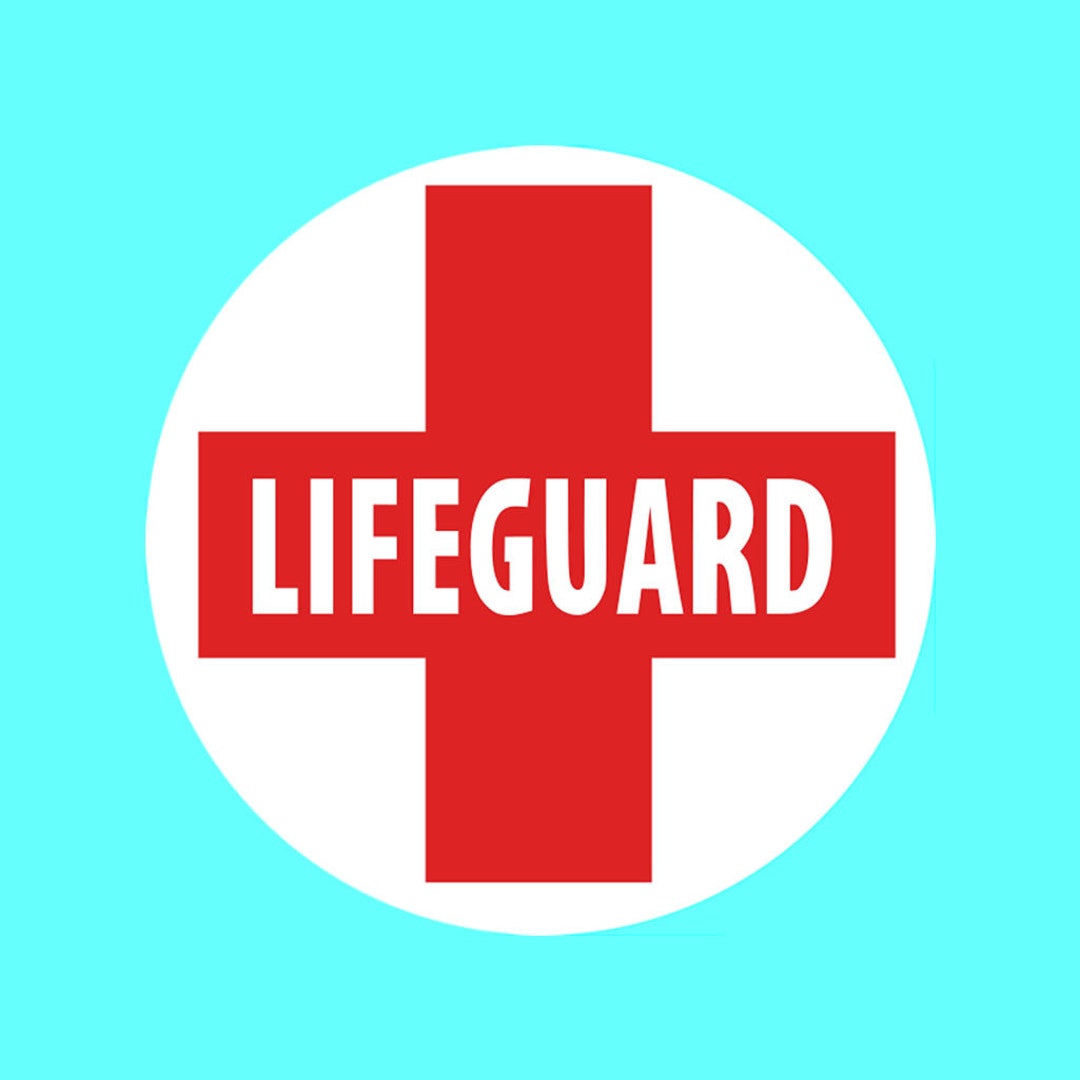 Set of 2 X Life Guard Iron on Screen Print Badge for Fabric Machine ...