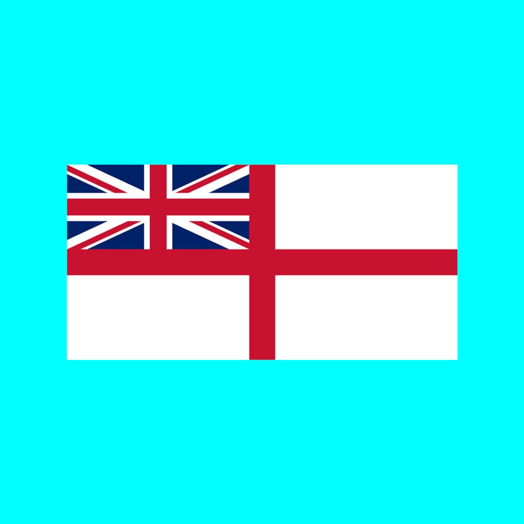 Set of 2 X British Naval Ensign Flag Iron on Screen Print Transfers for ...