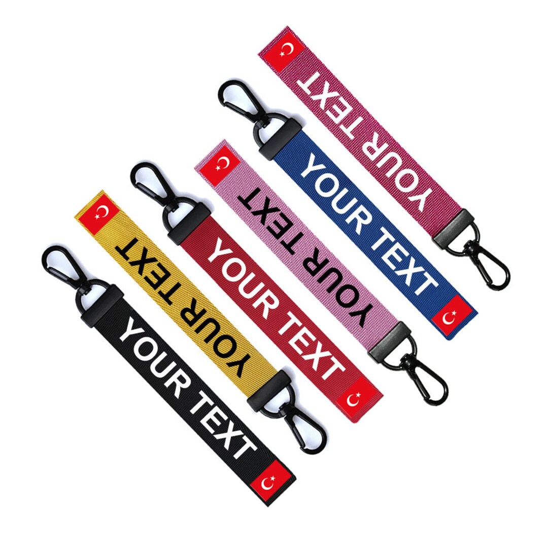 Personalised Turkish Flag Key Chain Keyring Luggage Tag Zipper Pull Bag ...