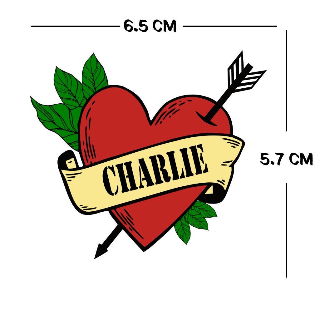 Charlie HEART Arrow Temporary Tattoo Long Lasting Love - Etsy