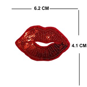 Lips Sequin Patch Iron on or Sew on Love Lip Kiss Mark Valentines Day - Etsy