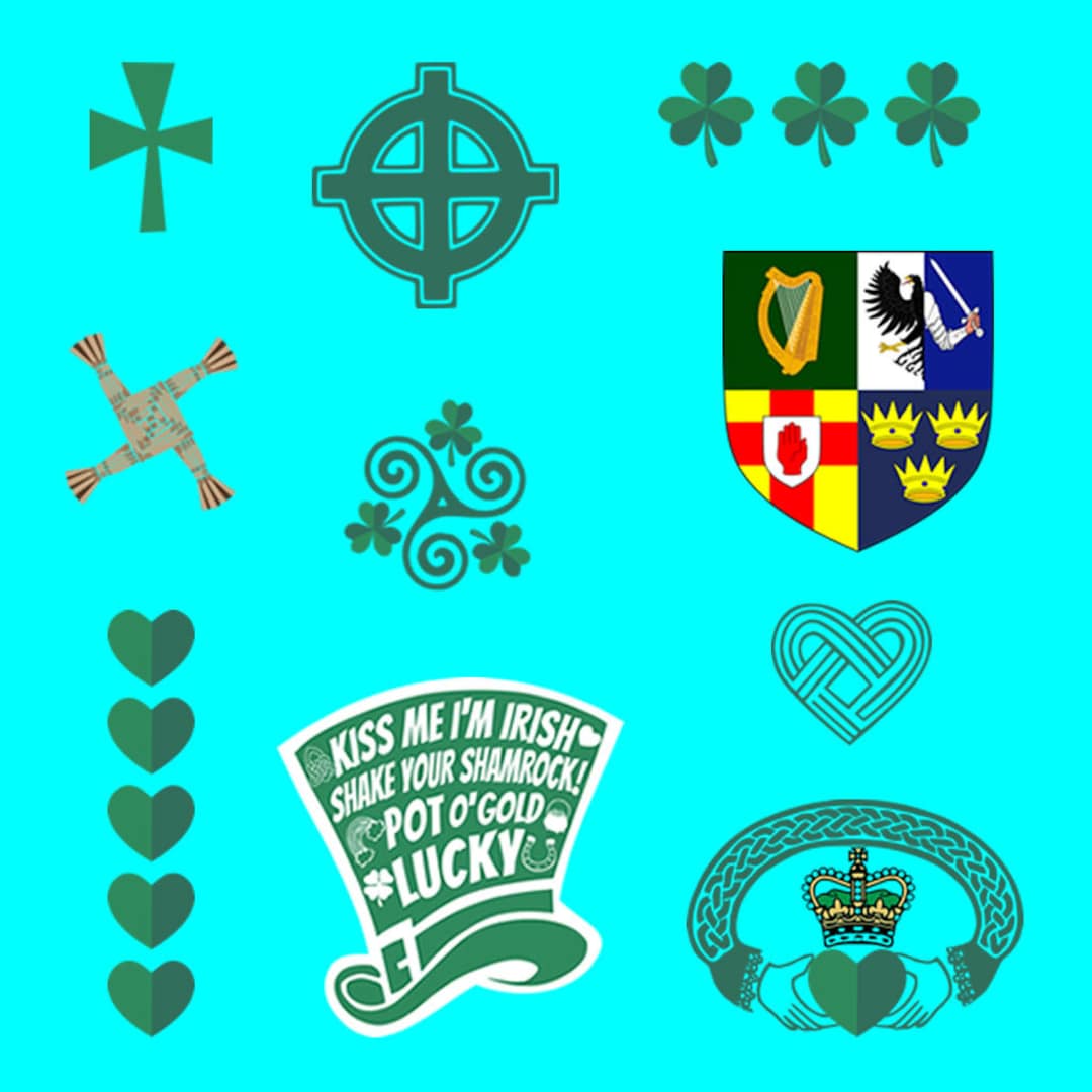 16 X Irish Iron on Screen Print Transfers Irish Ireland Shamrock Cross ...