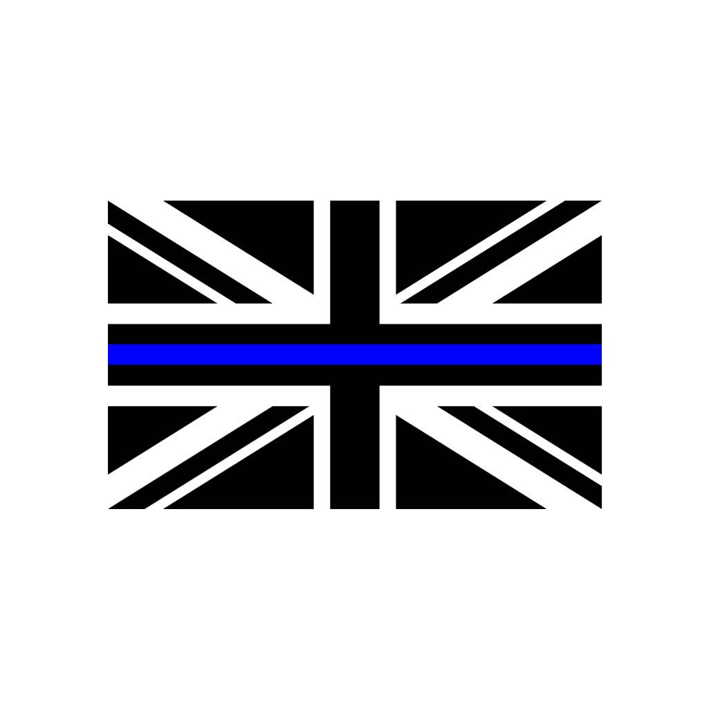 Set of 2 X Thin Blue Line UK POLICE Iron on Screen Print for Fabric ...