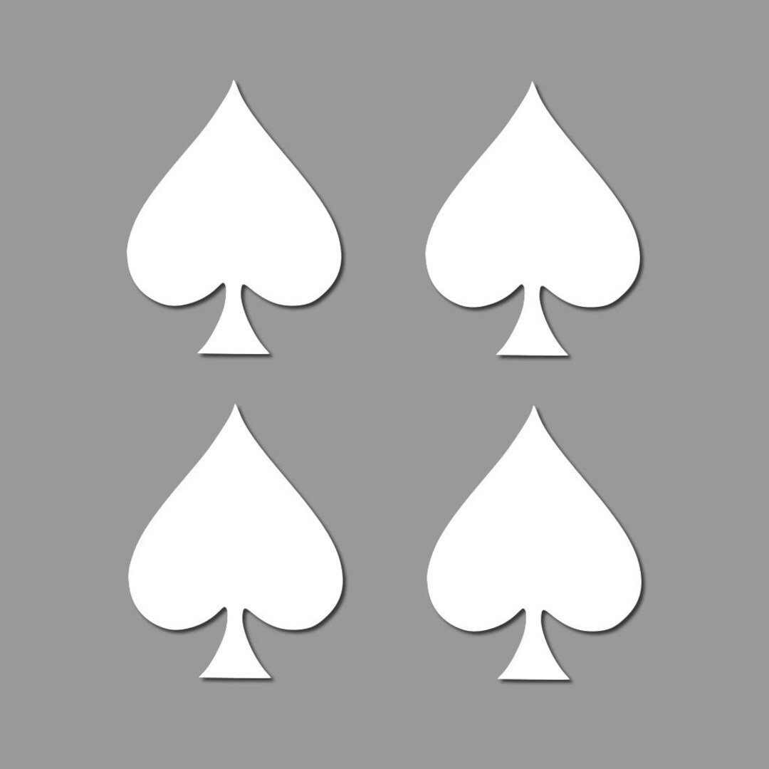 Set of 4 X White Spades Screen Print Iron on Transfers for Fabrics - Etsy