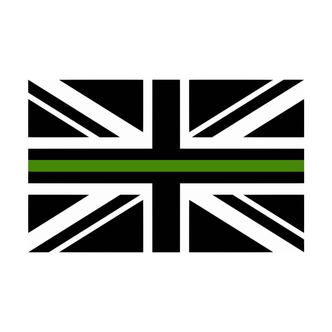 Set of 2 X Thin Green Line Flag Iron on Screen Print Transfers for ...
