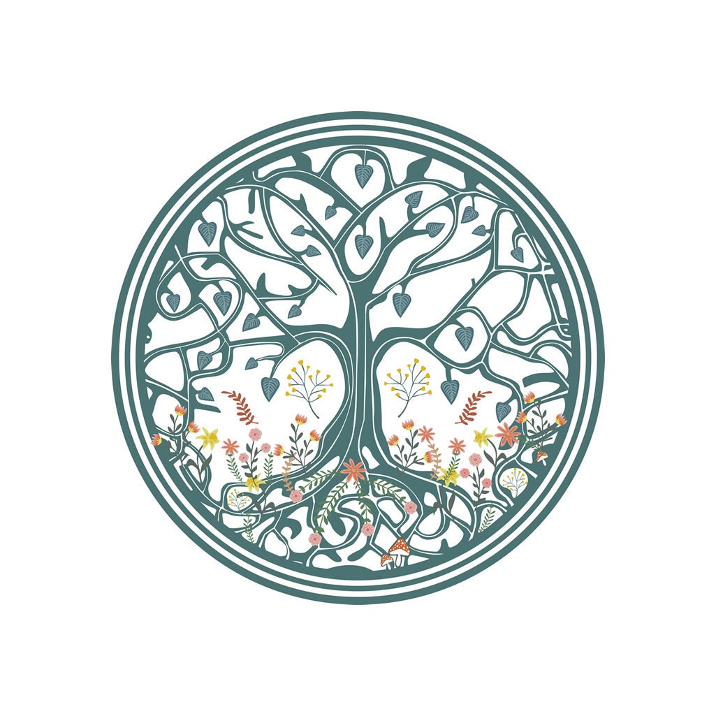 Set of 2 X Tree of Life Iron on Screen Print Badge for Fabric Machine ...