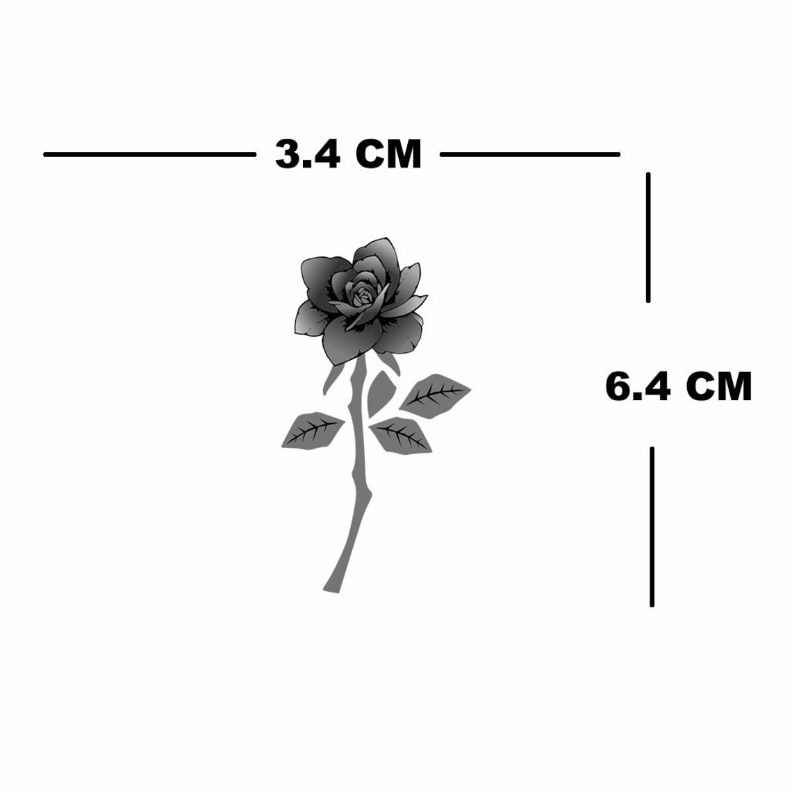 Set of 2 Rose Temporary Tattoo Waterproof Lasts 1 Week Roses | Etsy