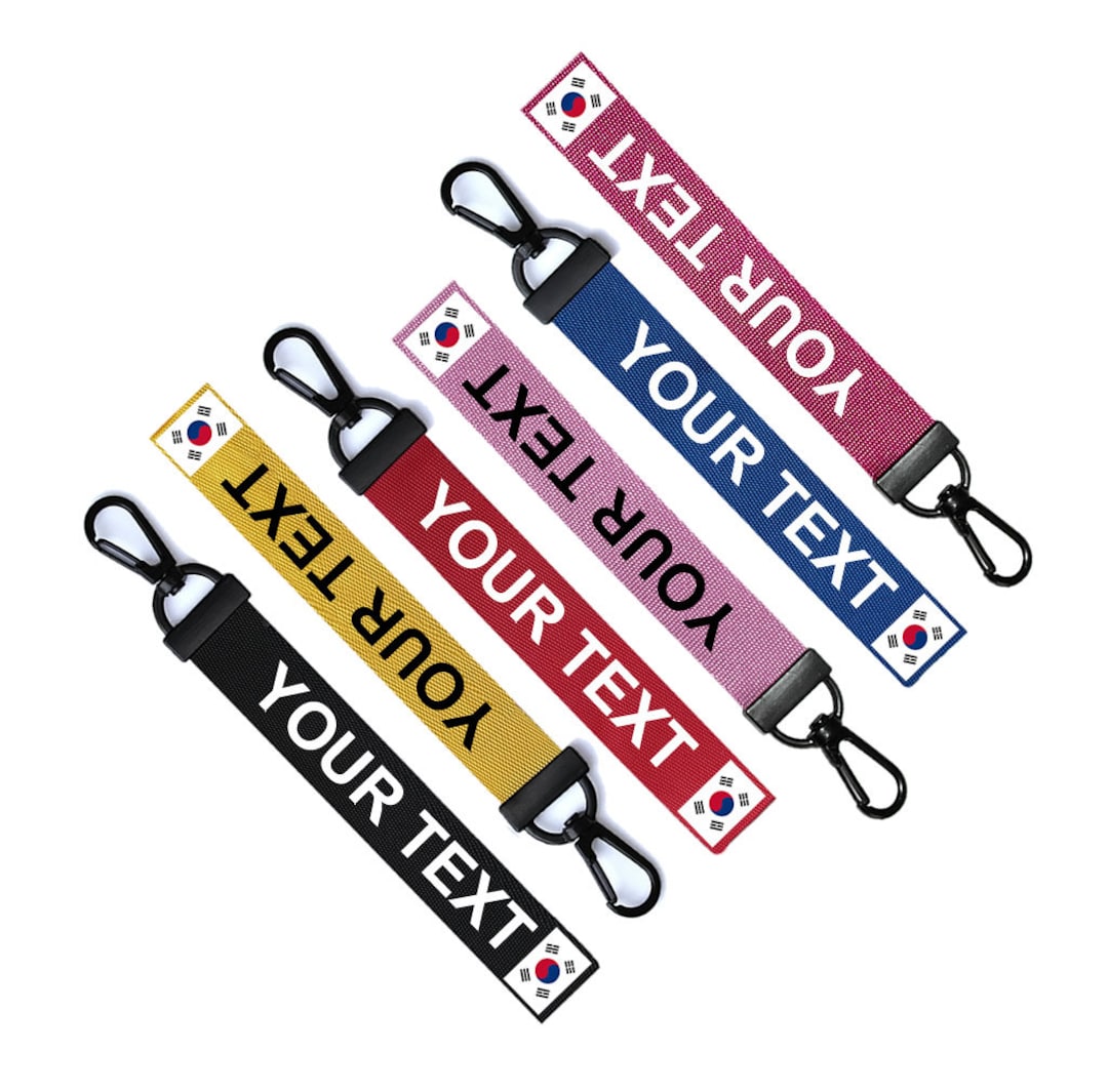 Personalised KOREAN FLAG Key Chain Keyring Luggage Tag Zipper Pull Bag ...